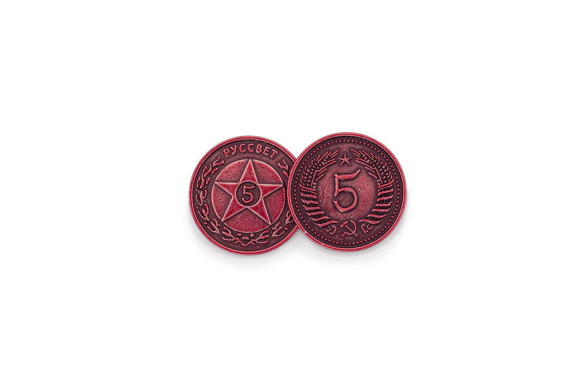 Red $5 Metal Coins (Expeditions and Scythe) – Stonemaier Games